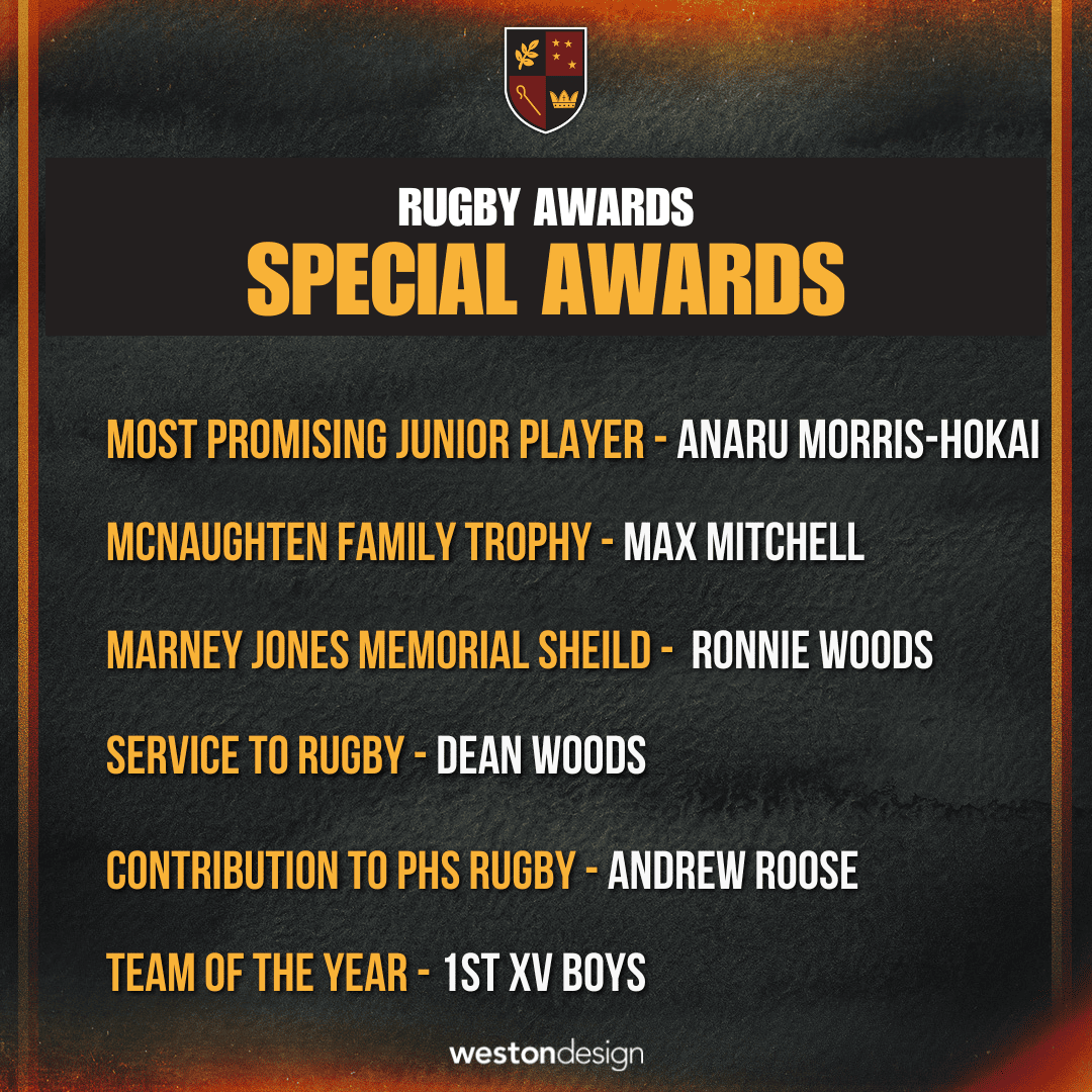 RUGBY AWARD WINNERS! - Pukekohe High School