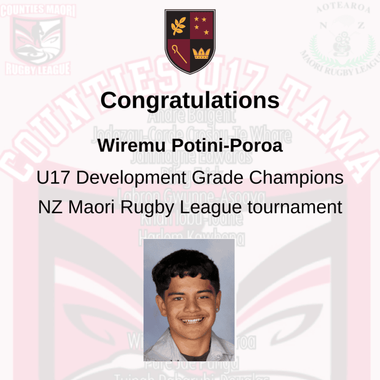 Wiremu Potini-Poroa U17 Development Maori Rugby League Tournament ...