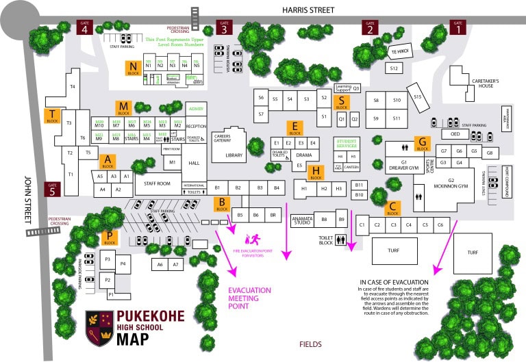 Bell Times and School Map - Pukekohe High School